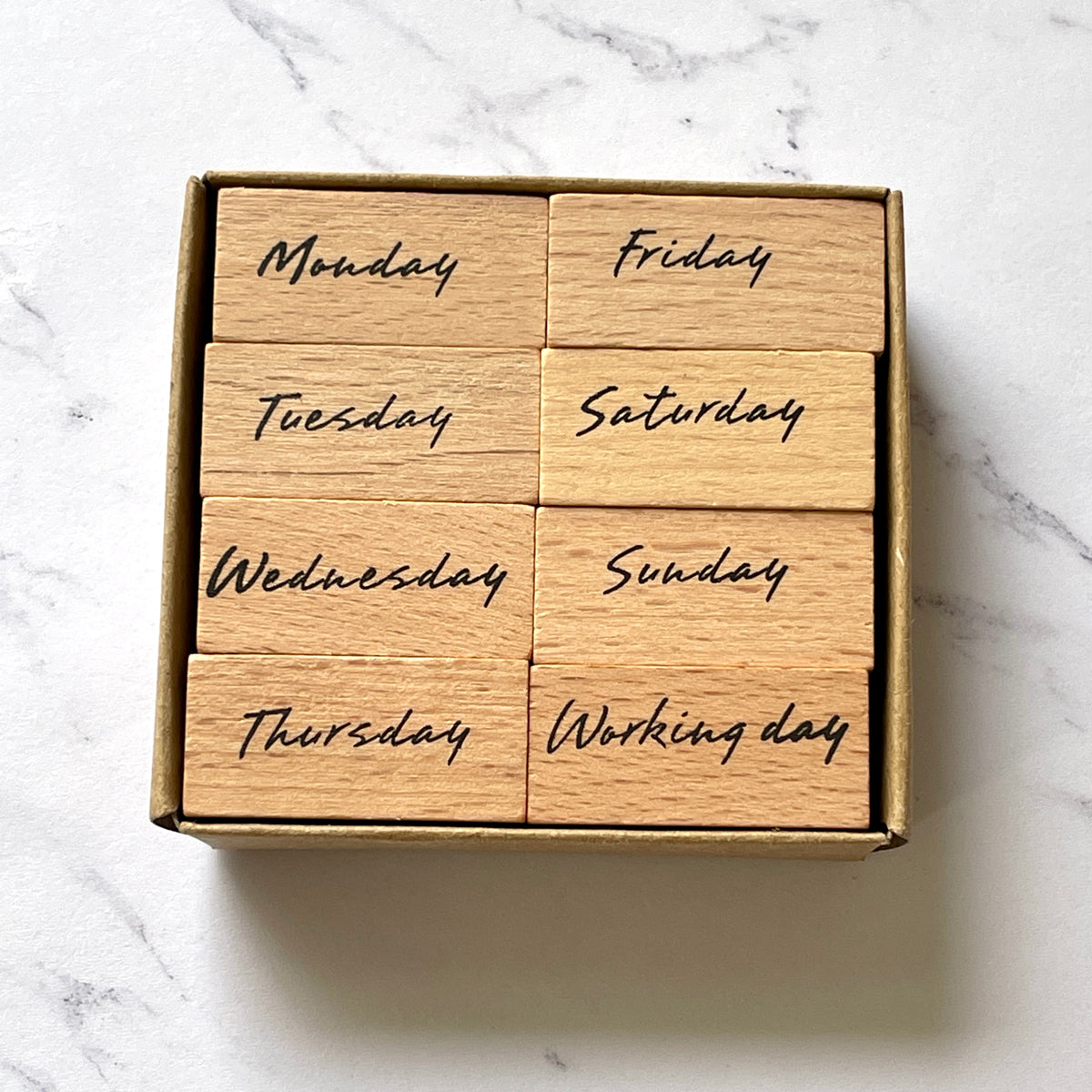 Days of the Week Wood Block Stamps Version 1 – pen paper & plans