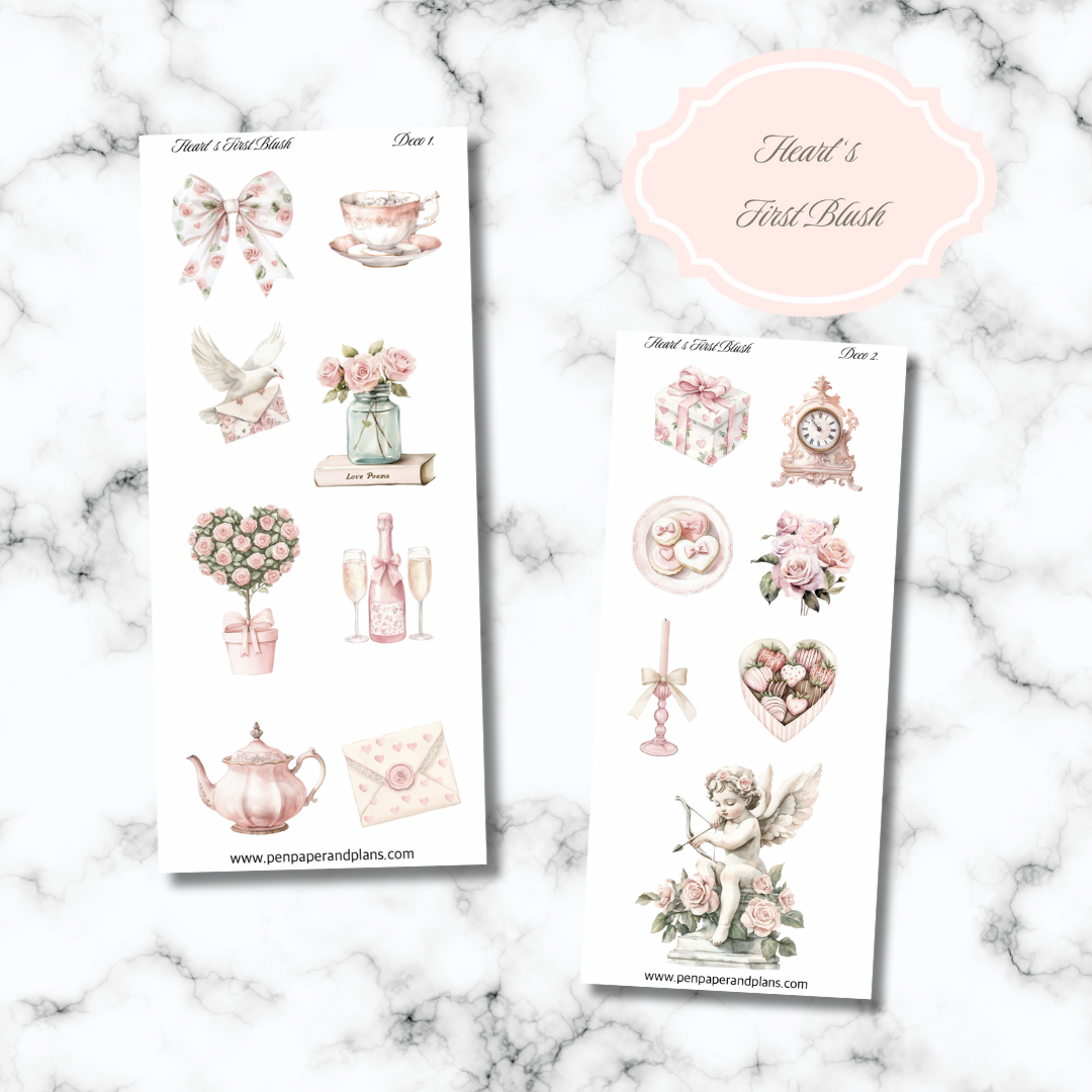 Heart's First Blush Deco Stickers – pen paper & plans