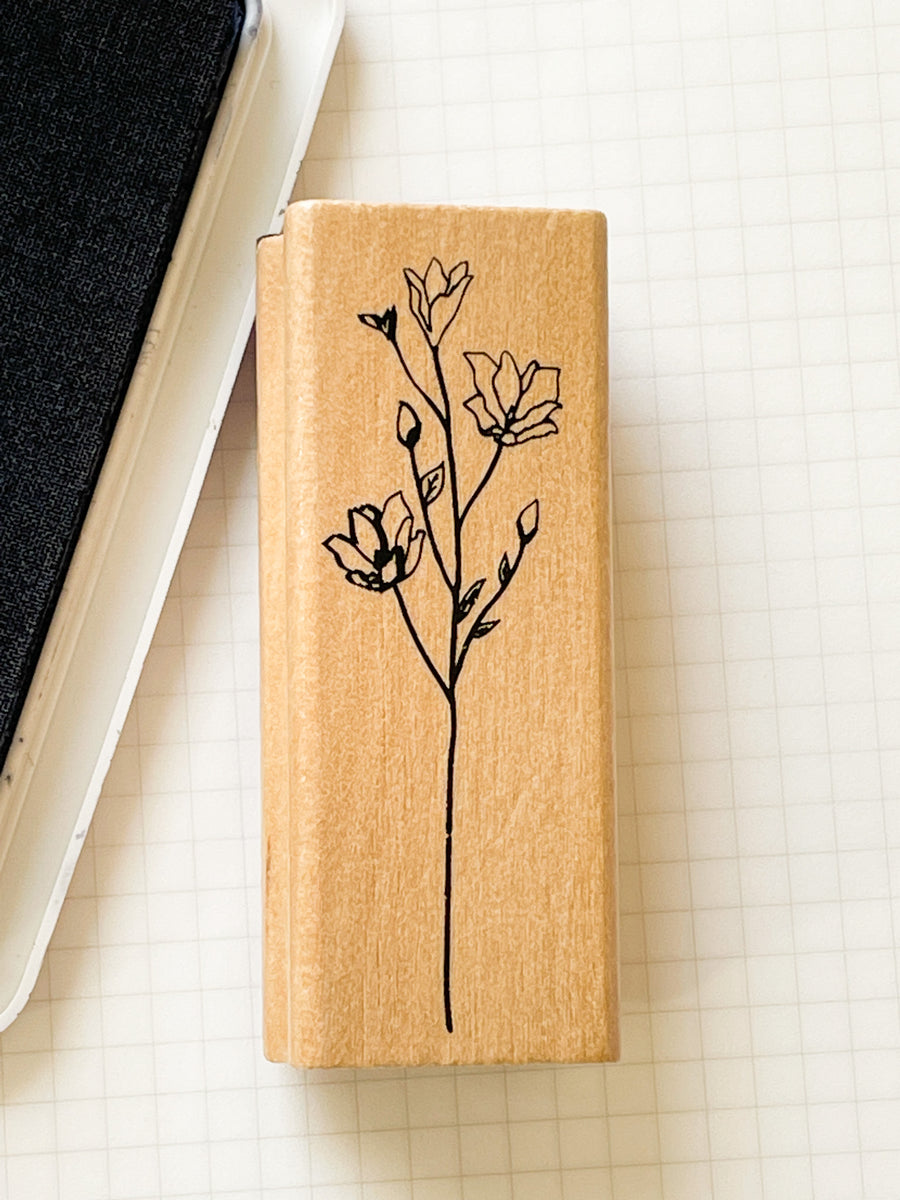Dainty Blooms Wood Block Stamp – pen paper & plans