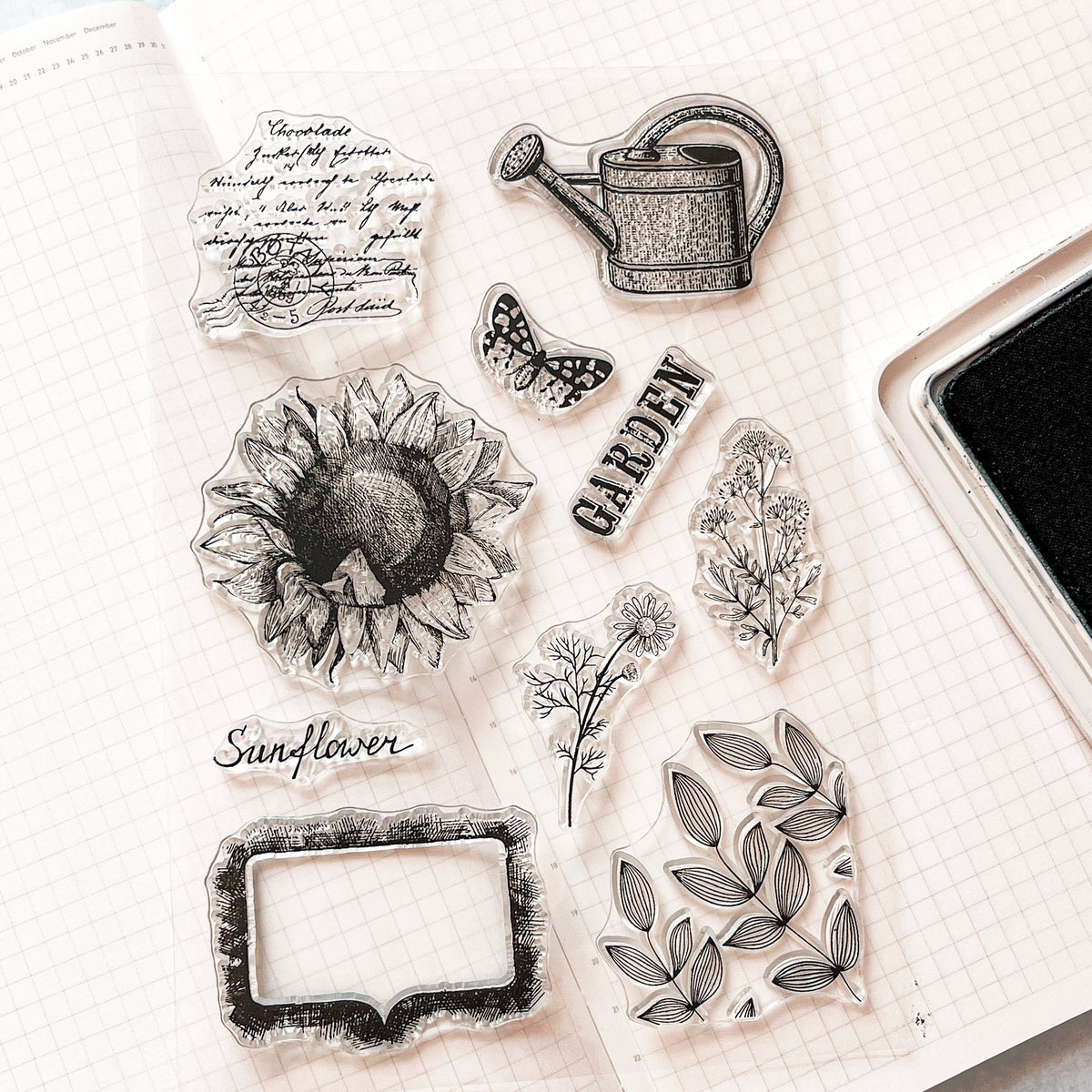 The Gardener's Stamp Set – pen paper & plans