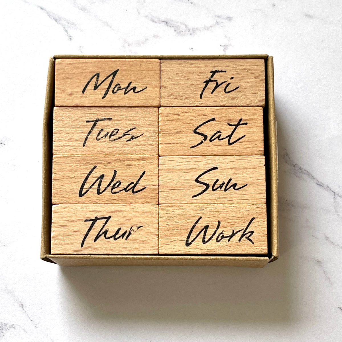 Days of the Week Wood Block Stamps Version 2 – pen paper & plans