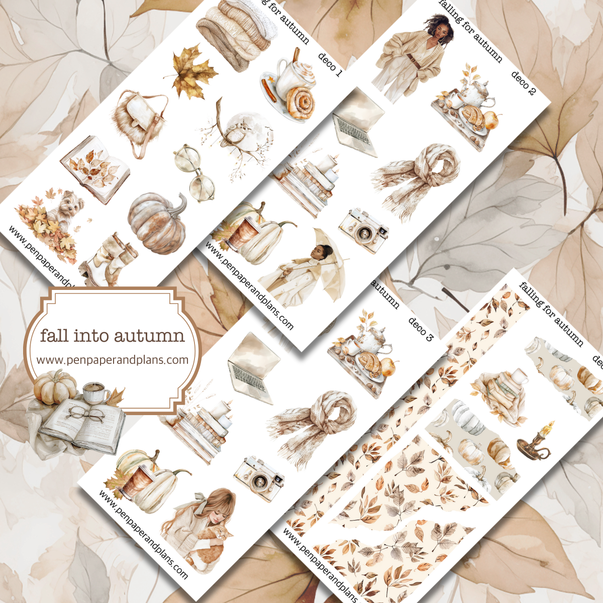 Falling for Autumn Deco Stickers – pen paper & plans