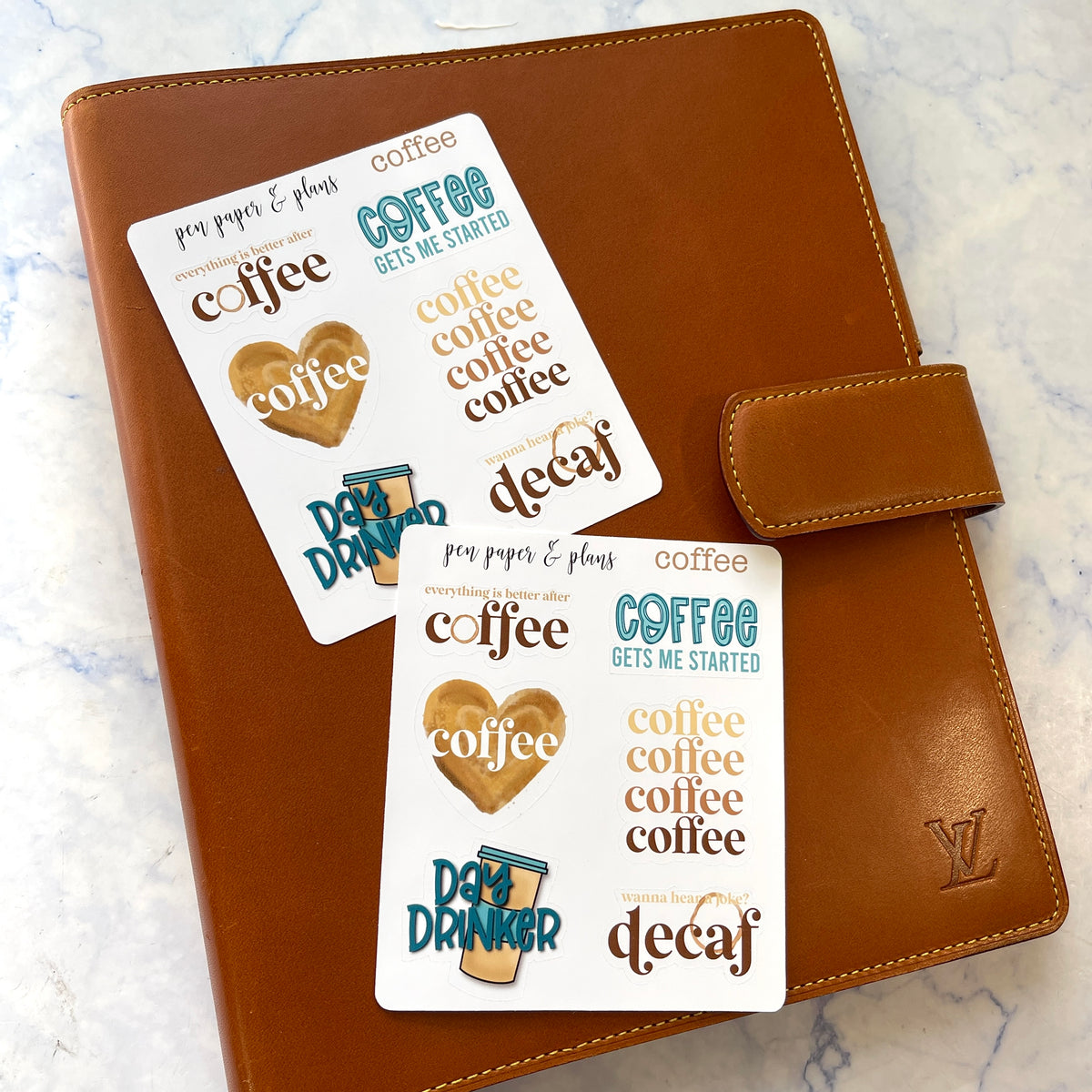 Coffee Quotes Sticker Sheet – pen paper & plans