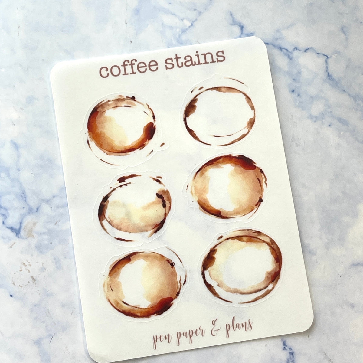 Coffee Stains Sticker Sheet – pen paper & plans