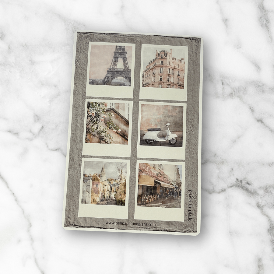 The Polaroid Series - Paris in Pink Stickers – pen paper & plans